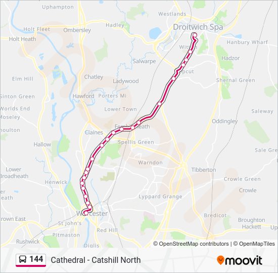 144 Route: Schedules, Stops & Maps - Droitwich (Updated)