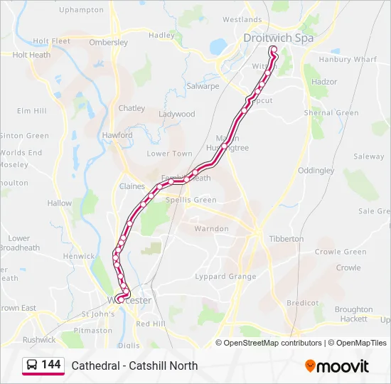 144 Route: Schedules, Stops & Maps - Droitwich (Updated)