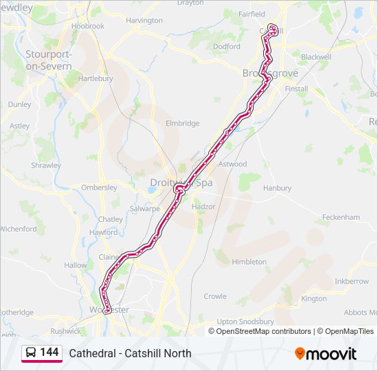 144 Route: Schedules, Stops & Maps - Worcs Bus Stn (Updated)