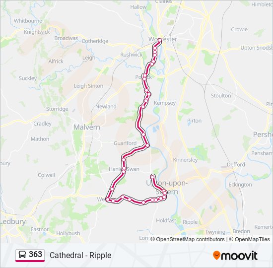 363 Route: Schedules, Stops & Maps - Hanley Castle (Updated)