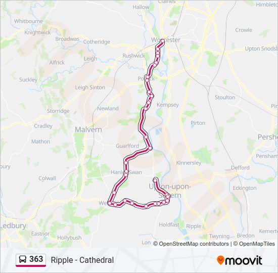 363 Route: Schedules, Stops & Maps - Hanley Castle (Updated)