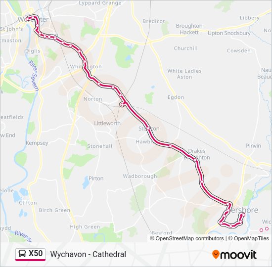 X50 Route: Schedules, Stops & Maps - Worcester Bus Station (Updated)