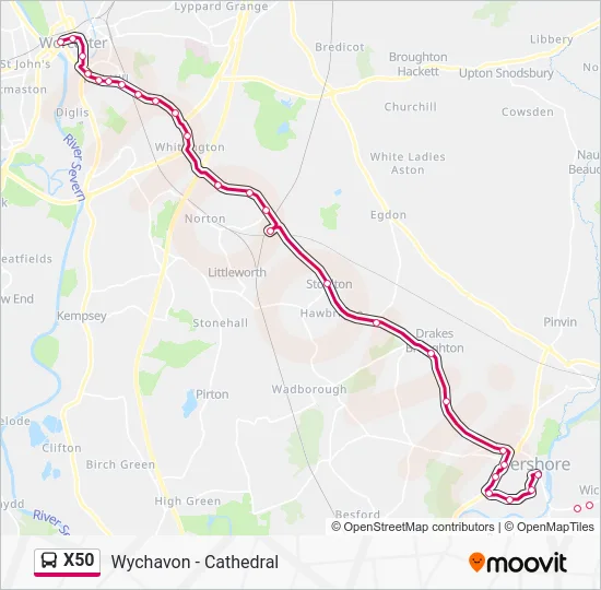 X50 Route: Schedules, Stops & Maps - Worcester Bus Station (Updated)