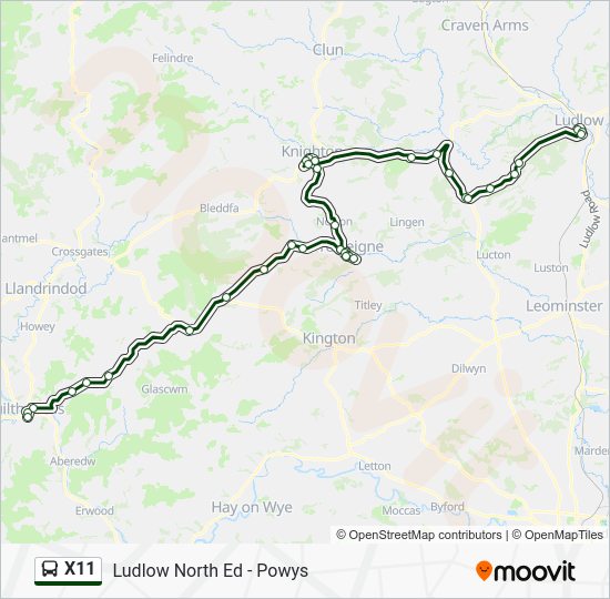 X11 Route: Schedules, Stops & Maps - Ludlow, Castle Square (Updated)