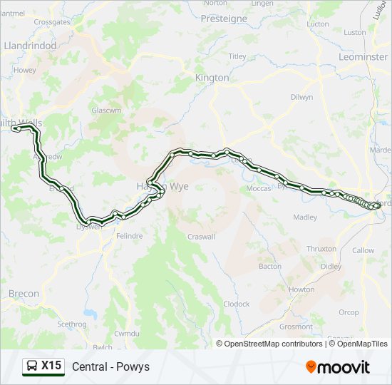x15 Route: Schedules, Stops & Maps - Builth Wells (Updated)