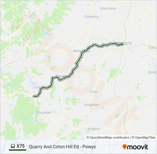 x75 Route: Schedules, Stops & Maps - Llangurig (Updated)