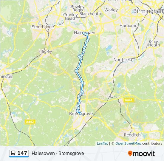147 Route: Schedules, Stops & Maps - Bromsgrove