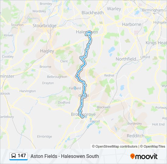 147 Route: Schedules, Stops & Maps - Halesowen (Updated)