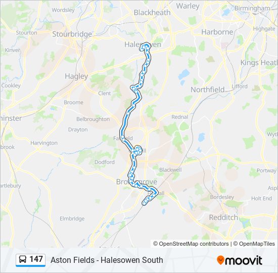 147 Route: Schedules, Stops & Maps - Halesowen (Updated)