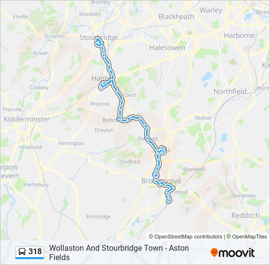 318 Route: Schedules, Stops & Maps - Stourbridge (Updated)