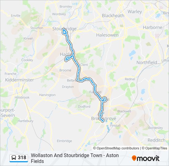318 Route: Schedules, Stops & Maps - Stourbridge (Updated)