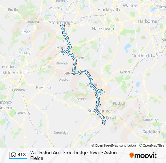 318 Route: Schedules, Stops & Maps - Bromsgrove Railway Station (Updated)