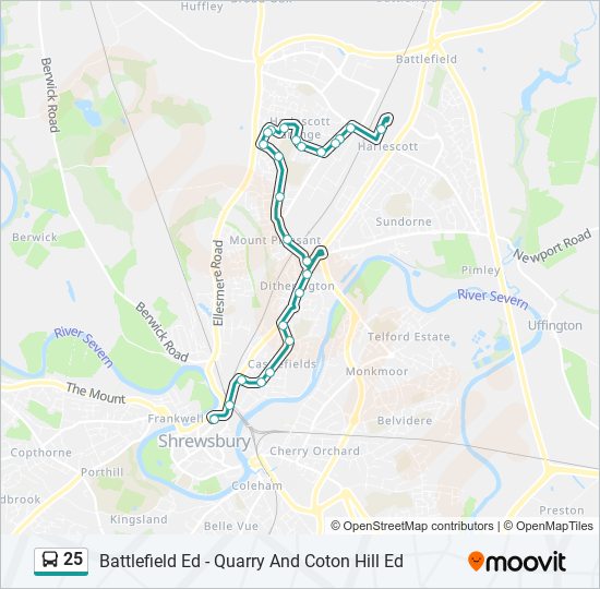 25 Route: Schedules, Stops & Maps - Shrewsbury (Updated)