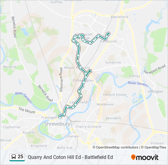 25 Route: Schedules, Stops & Maps - Shrewsbury (Updated)