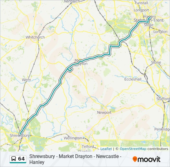 64 Route: Schedules, Stops & Maps - Shrewsbury