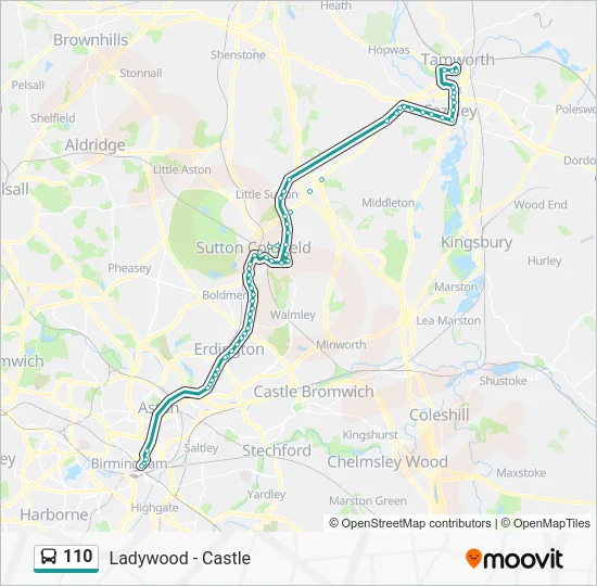 110 Route: Schedules, Stops & Maps - Corporation St (Updated)