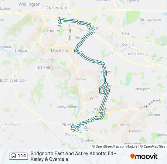 114 Route: Schedules, Stops & Maps - Telford Town Centre (Updated)