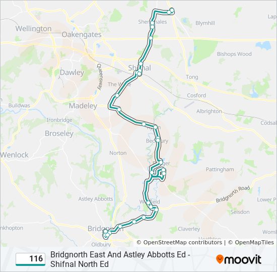 116 Route: Schedules, Stops & Maps - Weston Heath (Updated)