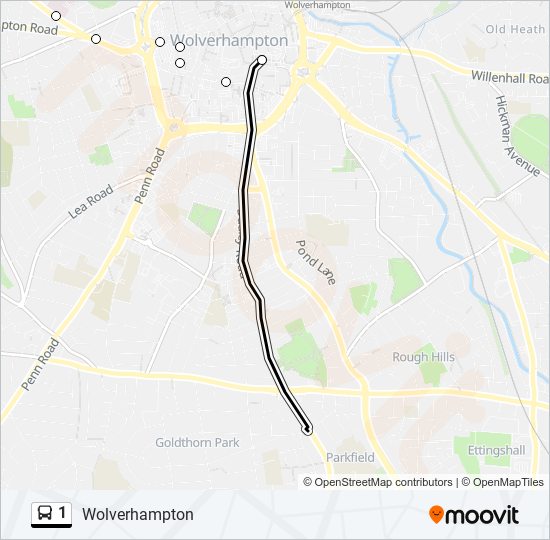 1 Route: Schedules, Stops & Maps - Wolverhampton (Updated)