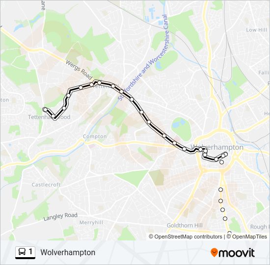 1 Route: Schedules, Stops & Maps - Wolverhampton (Updated)