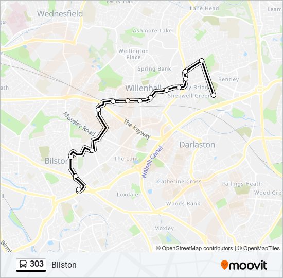 303 Route: Schedules, Stops & Maps - Bilston (Updated)