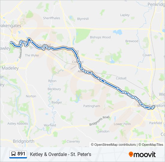 891 Route: Schedules, Stops & Maps - Wolverhampton (Updated)