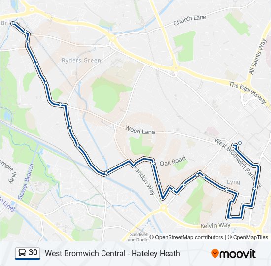 30 Route: Schedules, Stops & Maps - West Bromwich (Updated)