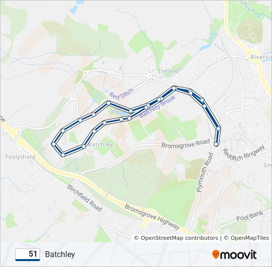 51 Route: Schedules, Stops & Maps - Batchley (Updated)