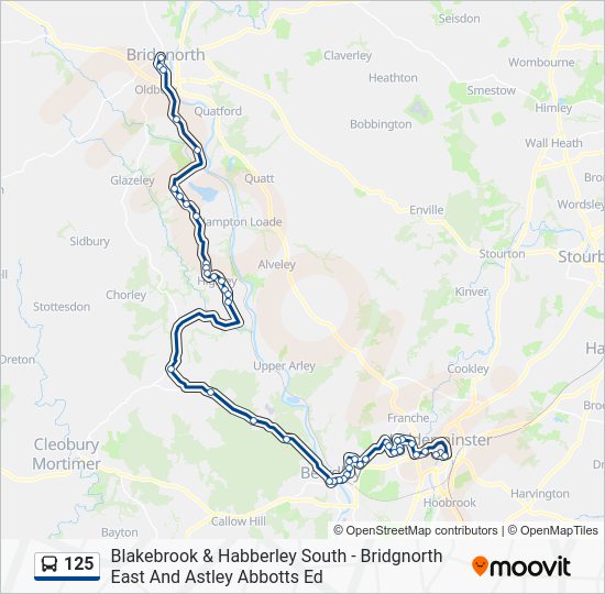 125 Route: Schedules, Stops & Maps - Bridgnorth, Sainsburys Superstore ...