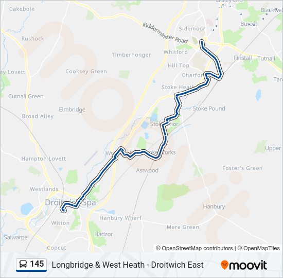 145 Route: Schedules, Stops & Maps - Droitwich Spa (Updated)