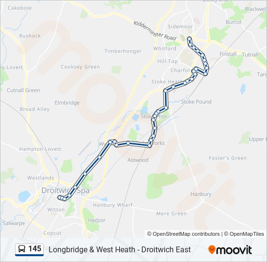 145 Route: Schedules, Stops & Maps - Bromsgrove (Updated)