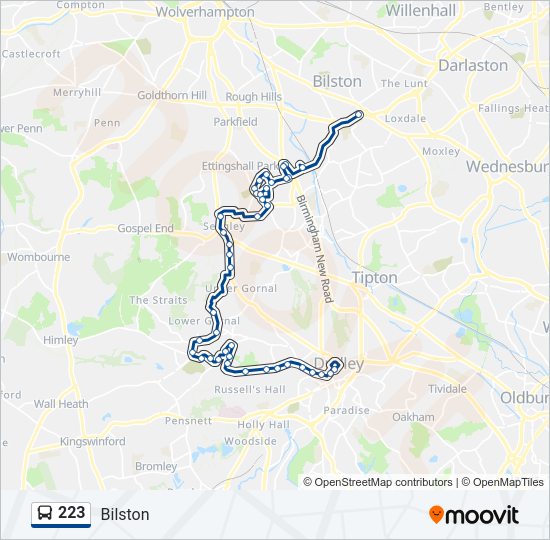 223 Route: Schedules, Stops & Maps - Bilston (Updated)