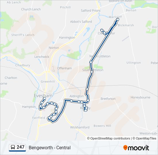 247 Route: Schedules, Stops & Maps - Cleeve Prior (Updated)