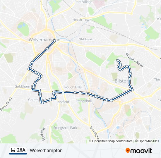 26a Route: Schedules, Stops & Maps - Wolverhampton (Updated)