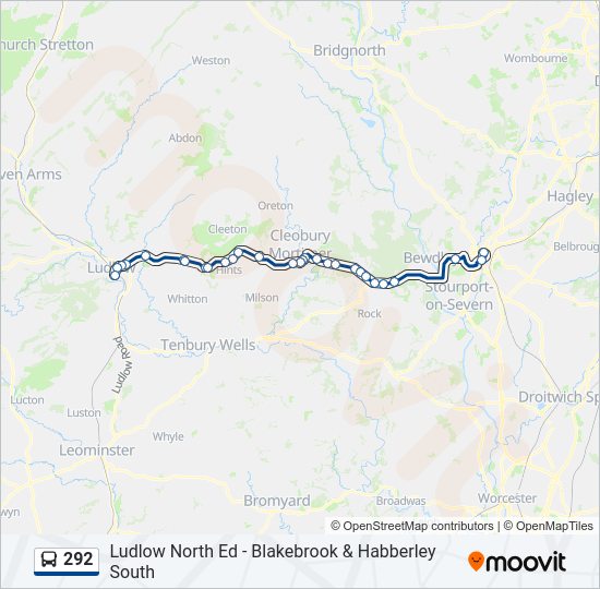 292 Route: Schedules, Stops & Maps - Kidderminster Bus Station (Updated)