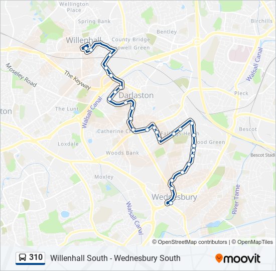 310 Route: Schedules, Stops & Maps - Willenhall (Updated)