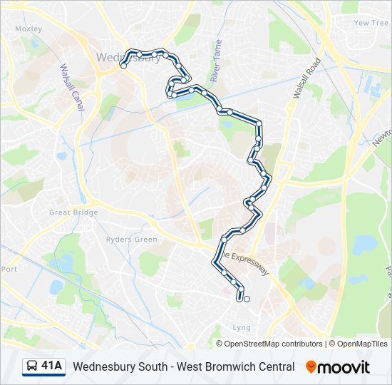 41a Route: Schedules, Stops & Maps - Wednesbury (Updated)