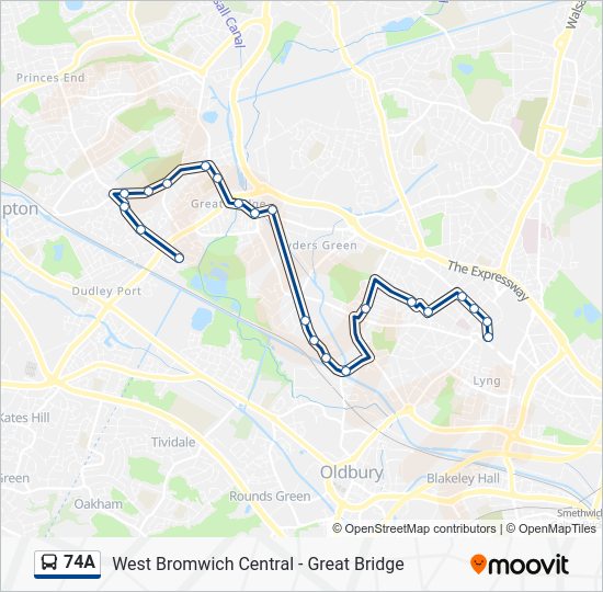 74A Route: Schedules, Stops & Maps - West Bromwich Bus Station (Updated)