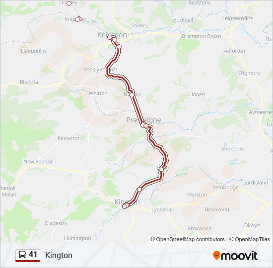41 Route: Schedules, Stops & Maps - Kington (Updated)