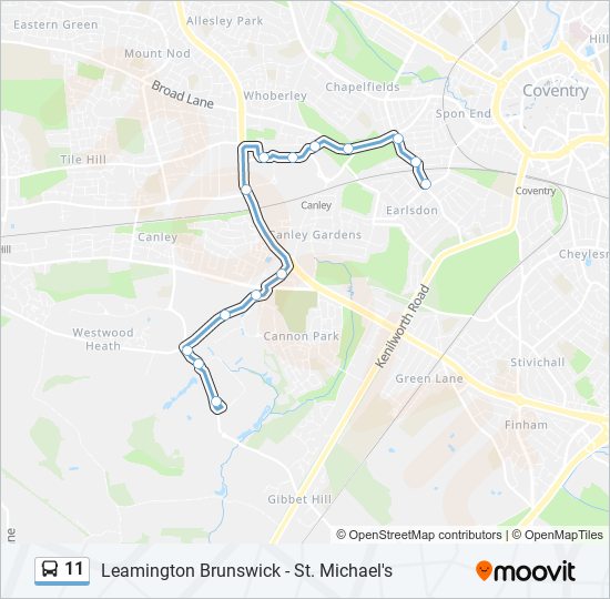 11 Route: Schedules, Stops & Maps - Earlsdon (Updated)