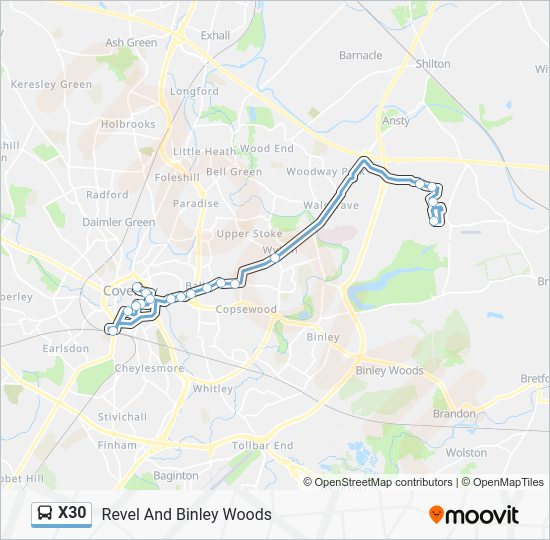 X30 Route: Schedules, Stops & Maps - Ansty Park Stop B (Updated)
