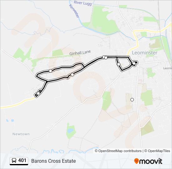 401 Route: Schedules, Stops & Maps - Barons Cross Estate (Updated)