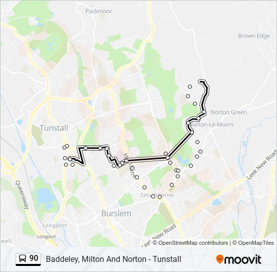 90 Route: Schedules, Stops & Maps - Tunstall (Updated)