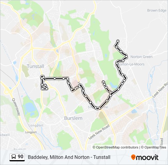 90 Route: Schedules, Stops & Maps - Tunstall (Updated)