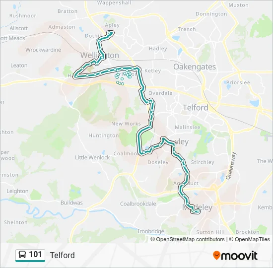 101 Route: Schedules, Stops & Maps - Madeley Centre (Updated)
