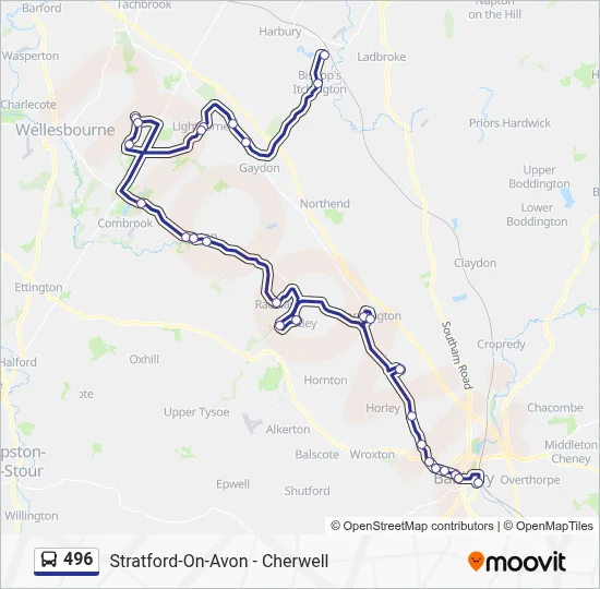 496 Route: Schedules, Stops & Maps - Banbury Bus Station (Updated)