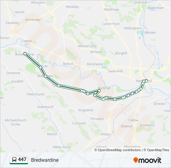 447 Route: Schedules, Stops & Maps - Bredwardine (Updated)
