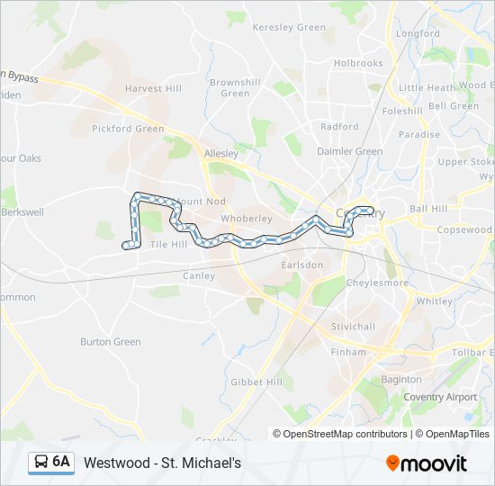 6a Route: Schedules, Stops & Maps - Tanyard Farm (Updated)