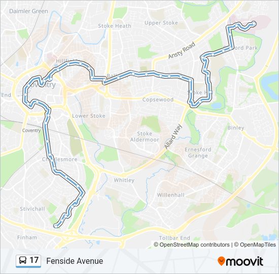 17 Route: Schedules, Stops & Maps - Fenside Avenue (Updated)