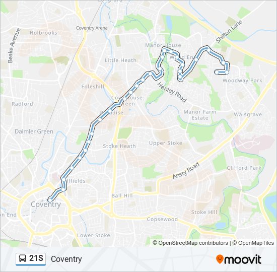 21s Route: Schedules, Stops & Maps - Coventry (Updated)